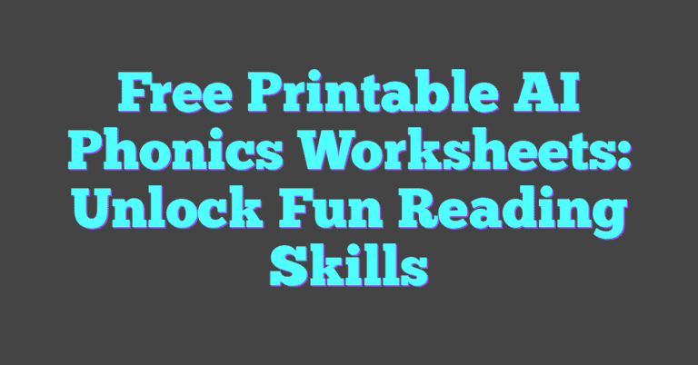 Free Printable AI Phonics Worksheets: Unlock Fun Reading Skills