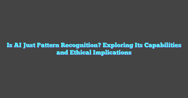 Is Ai Just Pattern Recognition Exploring Its Capabilities And Ethical 4128