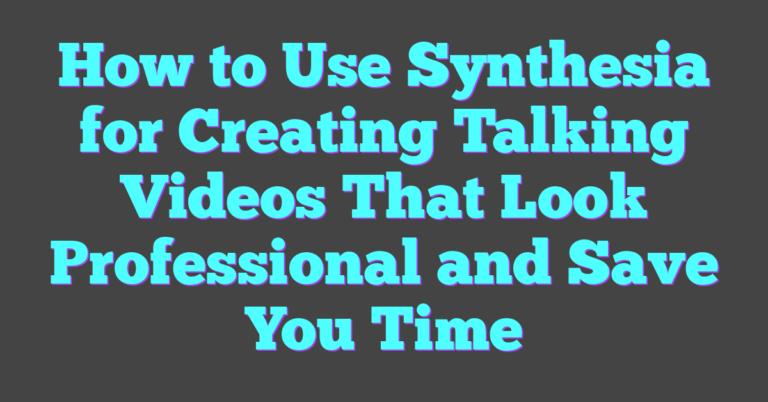 How To Use Synthesia For Creating Talking Videos That Look Professional ...